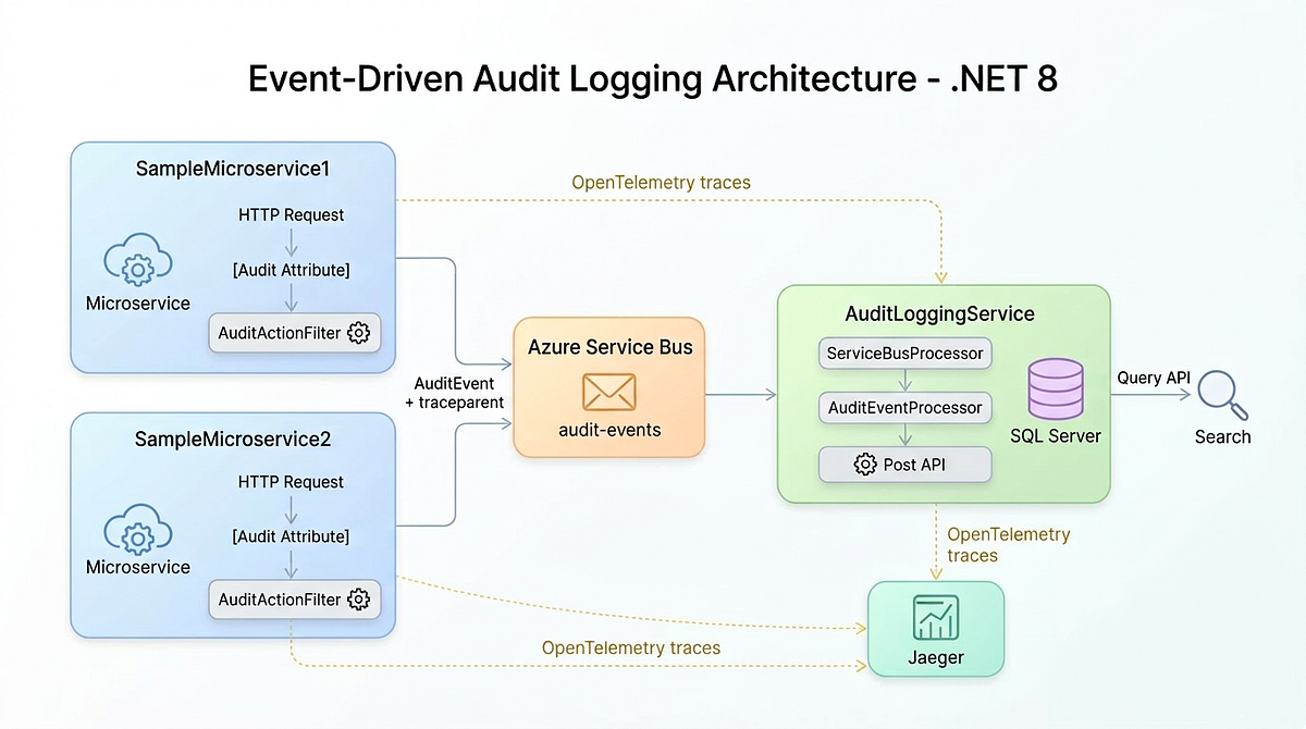 Event-Driven Audit Logging in .NET 8 | by Kharavela Jain | Medium