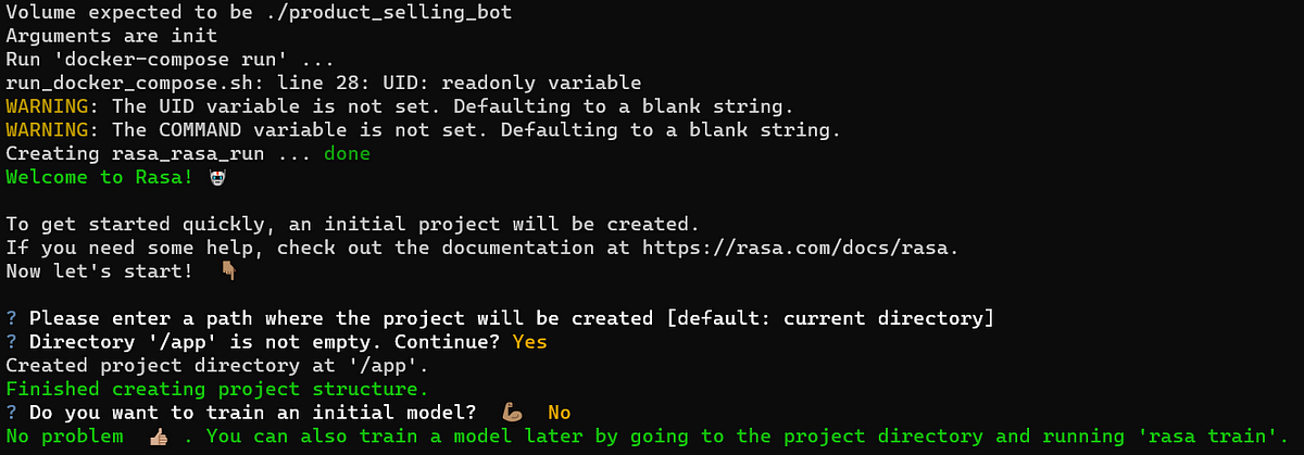 Building The Docker Compose Yaml To Run Or Init Rasa Bot By Stephen