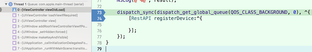 dispatch_sync() has trap. Per documentation: | by Davion | Medium