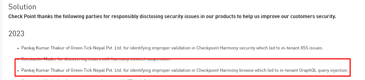 GraphQL query injection (SQL) at Checkpoint Harmony browse | by PANKAJ ...