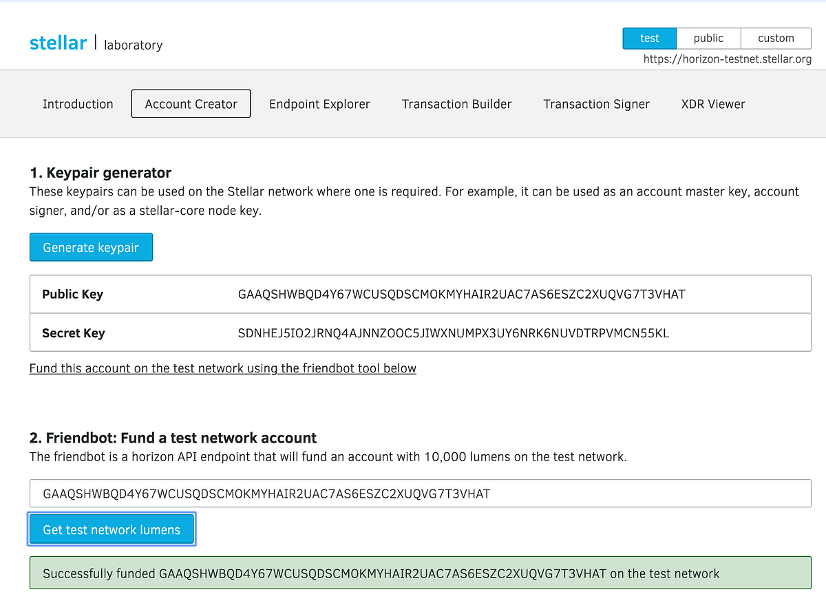 Join the Stellar testnet the easy way | by Todd Kaplinger | ITNEXT