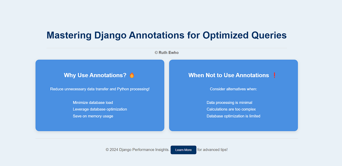 Mastering Django Annotations for Powerful, Optimized Queries | by Ewho Ruth | Medium