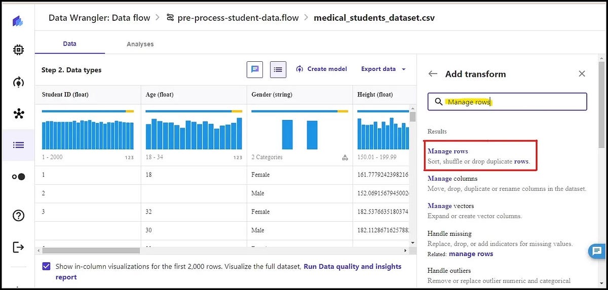 Preparing Data using SageMaker Data Wrangler Part 2 | by Musthafa Vakkayil | Impelsys | Medium