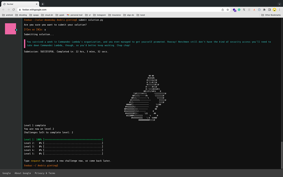 My Google Foobar Challenge — Google Hidden Coding Challenge | by Andri ...