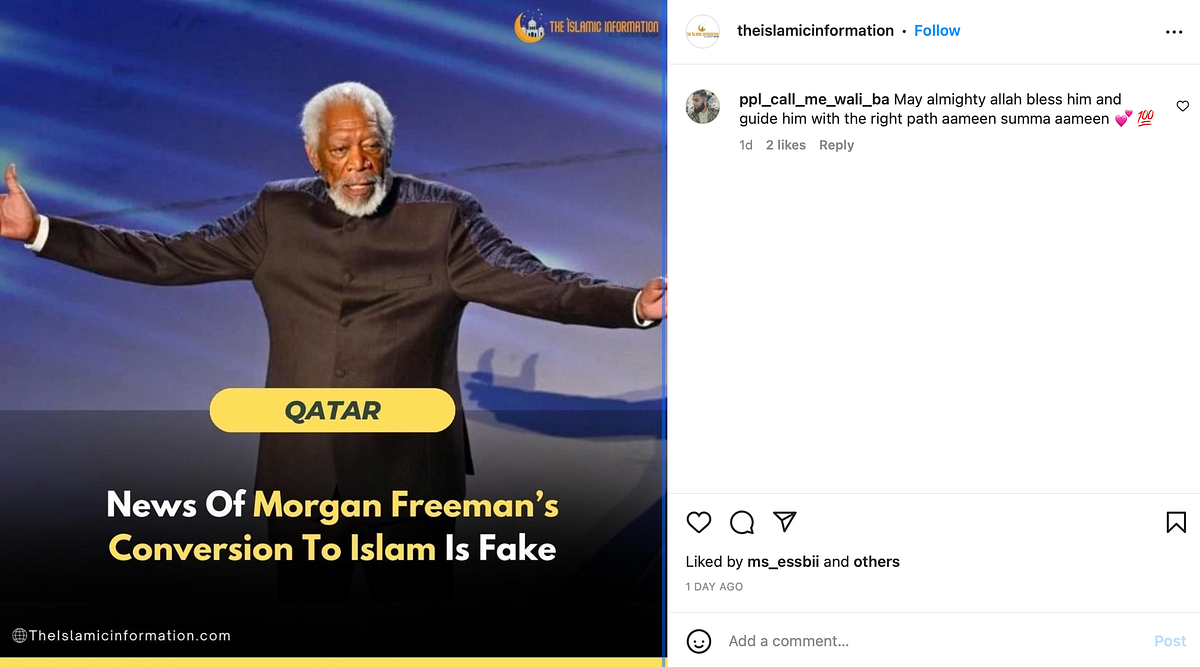 No. Morgan Freeman did not Convert to Islam. | by Fatima Jaber | Medium