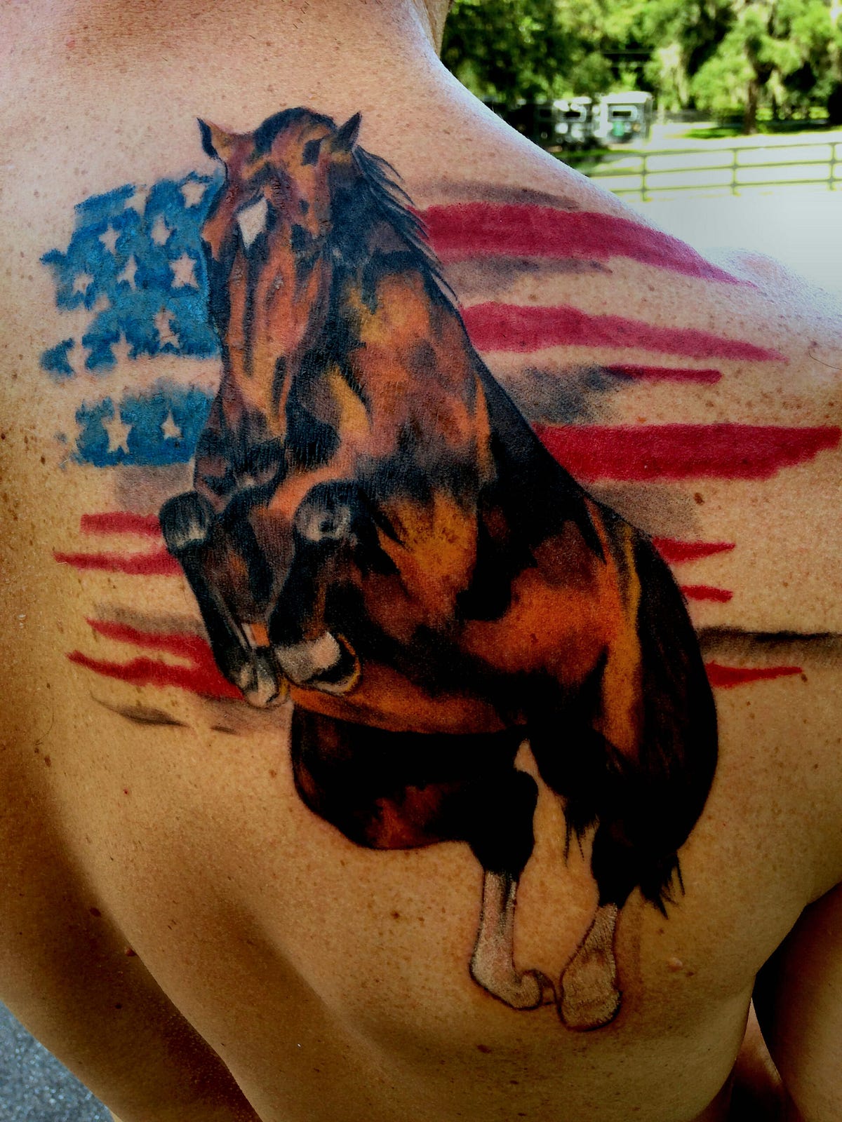 Awesome Color Lighthouse Design Tattoo - White Buffalo - Medium