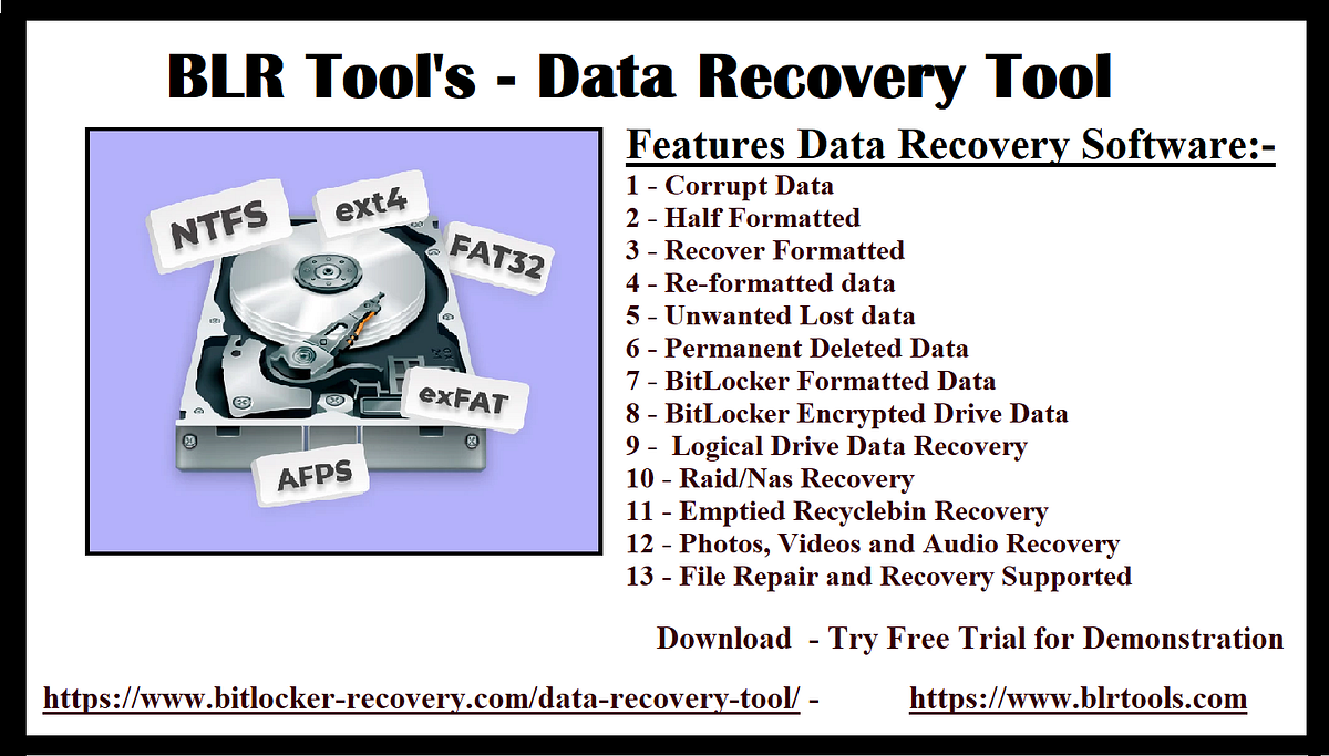 Restore Lost Data With The Help Of The Blr Bitlocker Data Recovery Tool By Nimmi Terance Medium