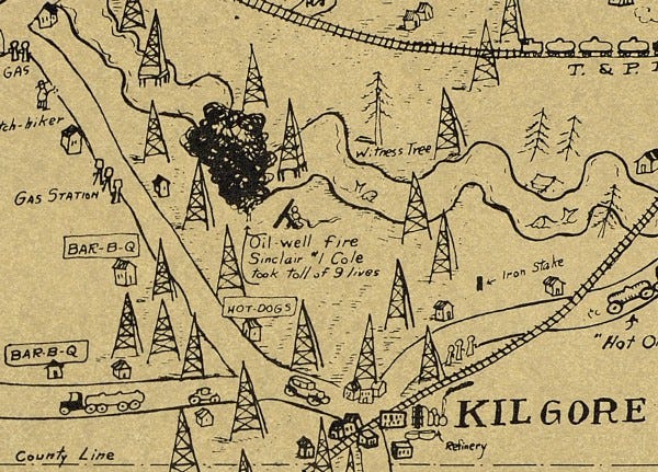 Van Texas Oil Field Map Map Of East Texas Oil Field. Pictorial — Or