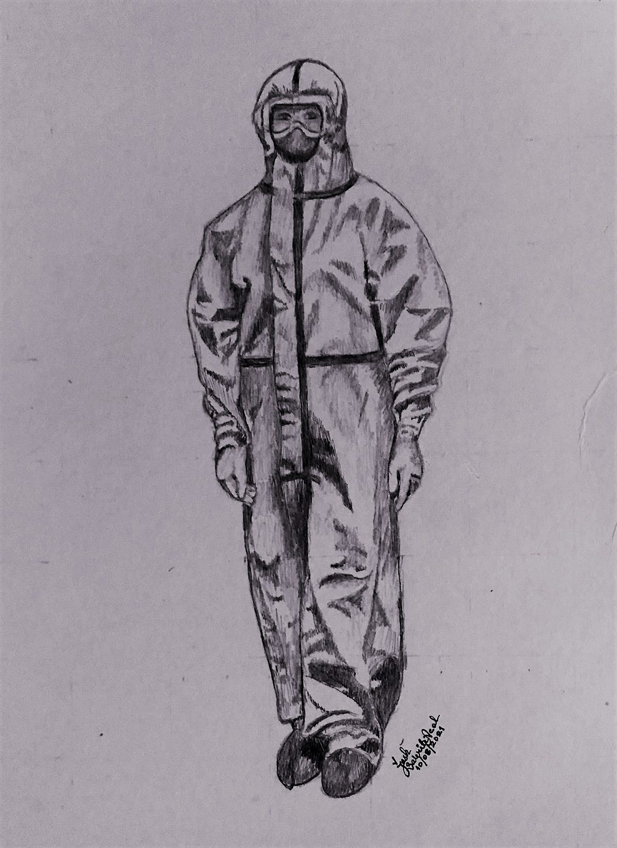 Biohazard Suit Drawing