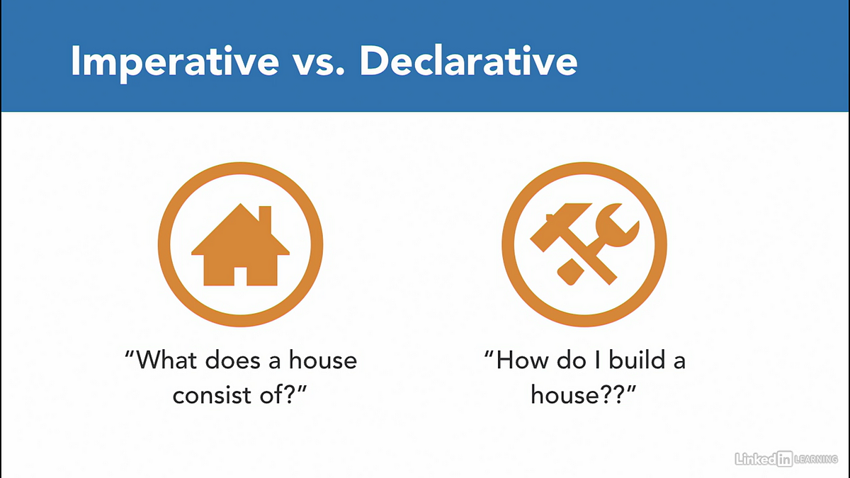 Functional Programming Javascript ES6+ — declarative vs imperative | by ... Functional Programming Javascript ES6+ — declarative vs imperative | by ...