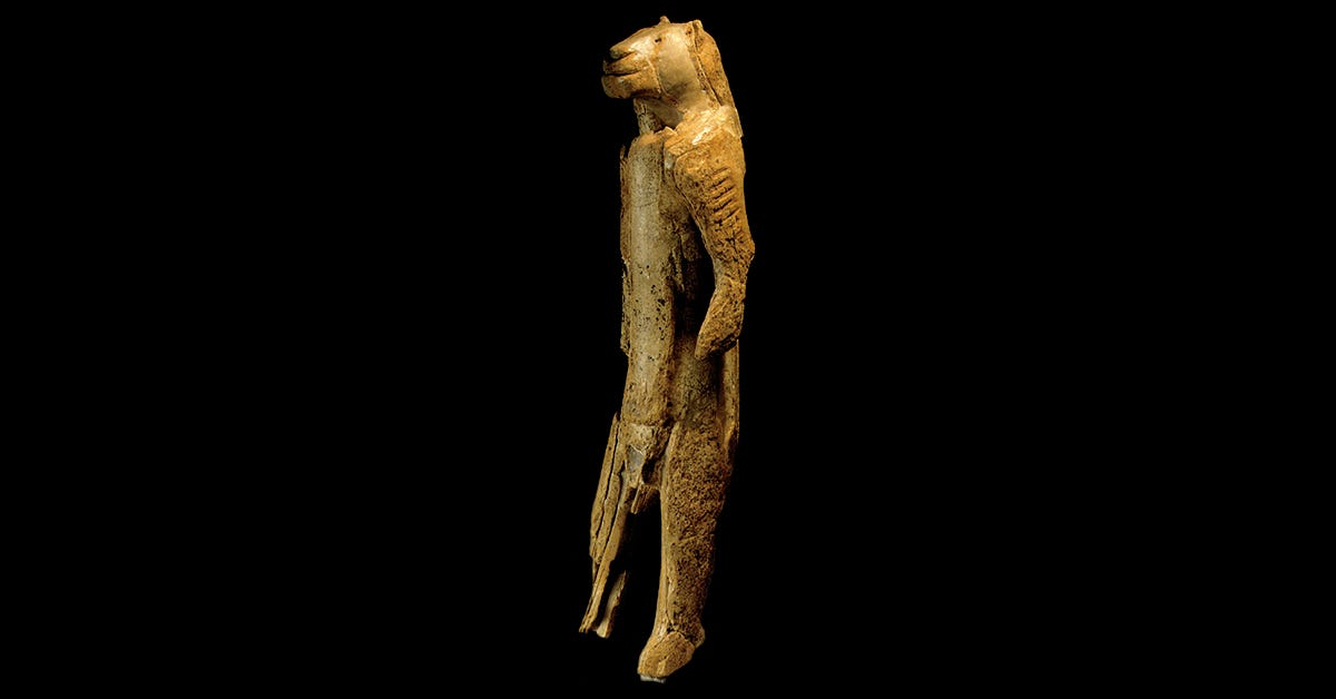 Lion Man, an Ice Age Work of Art. A band of hungry humans, carrying ...