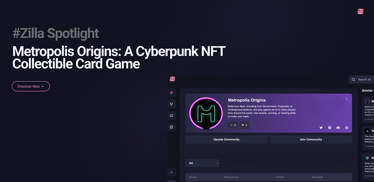 #ZillaSpotlight — Metropolis Origins: A Cyberpunk NFT Collectible Card ...