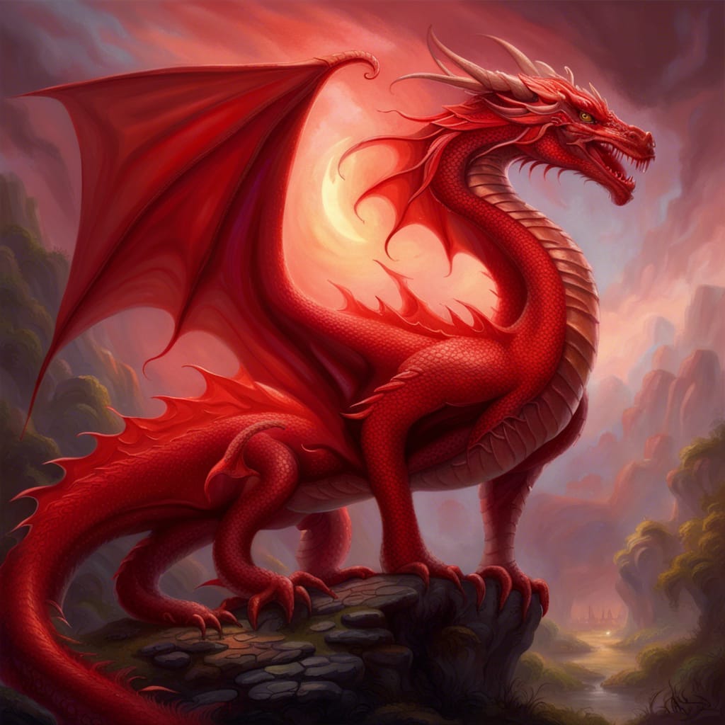 Majestic Red Dragon Wallpaper