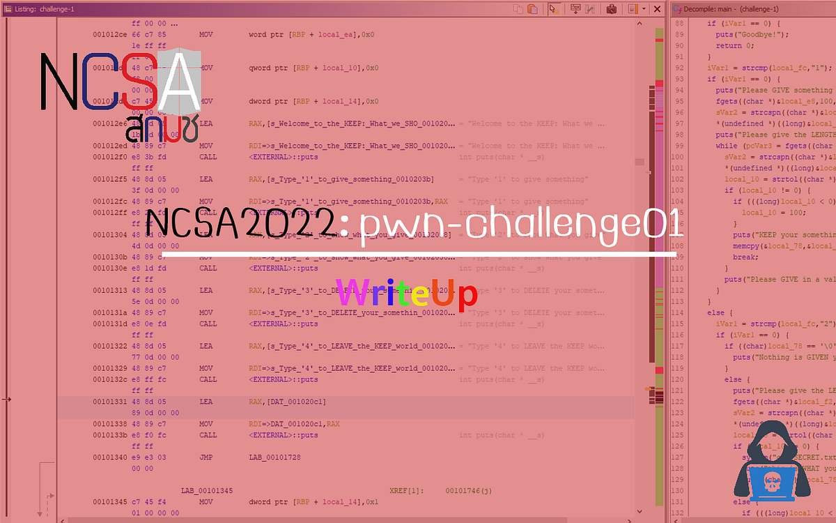 NCSA2022 : pwn-challenge01-Writeup - Deekit Wiseschu - Medium