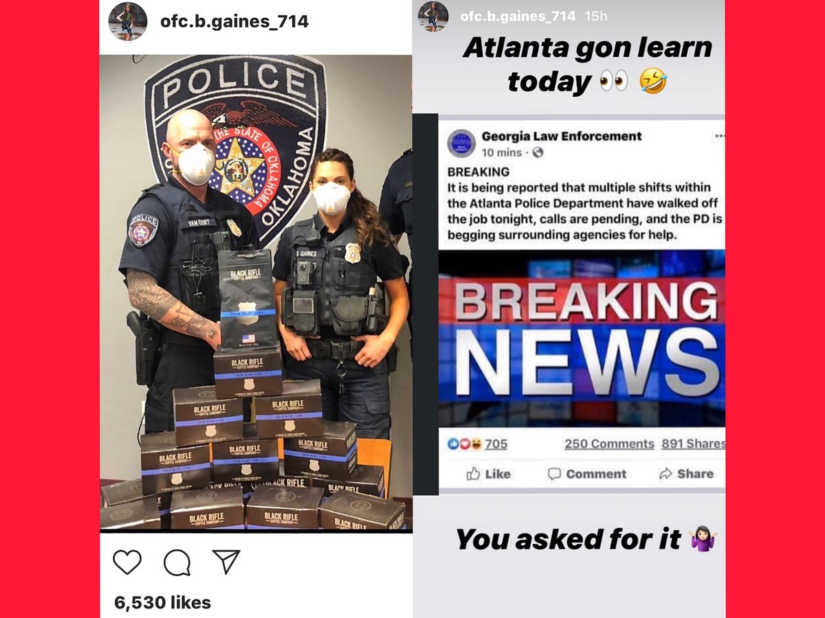 Instafamous officer, Brooke Gaines, of Purcell OK laughs at struggling ...