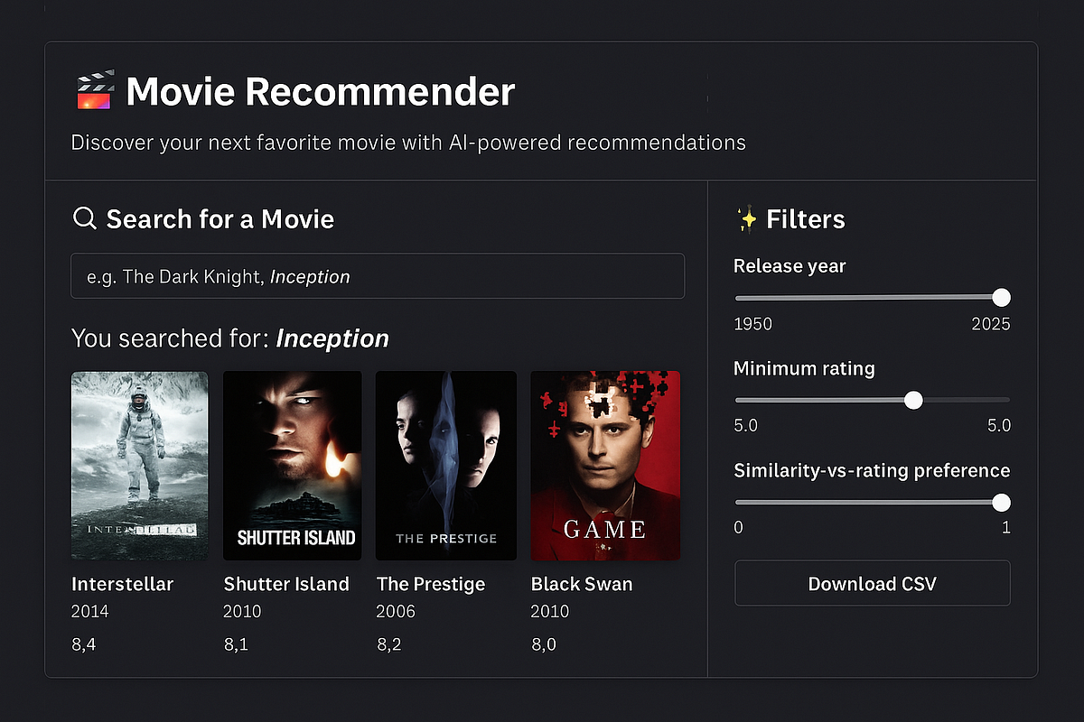 🎬 I Built an AI Movie Recommender That Actually Works — And You Can Try ...