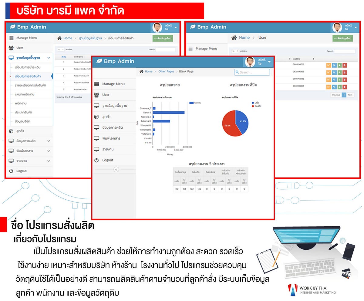 โปรแกรมสั่งผลิต workbythai. ขอขอบคุณ บริษัท บารมี แพค จำกัด… | by รับเขียนโปรแกรม | Medium
