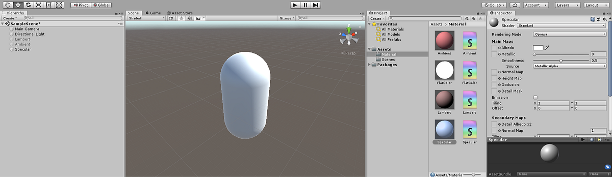 Shaders in Unity — Specular. Shaders give life to a material. In… | by Deshan Kalupahana | Medium