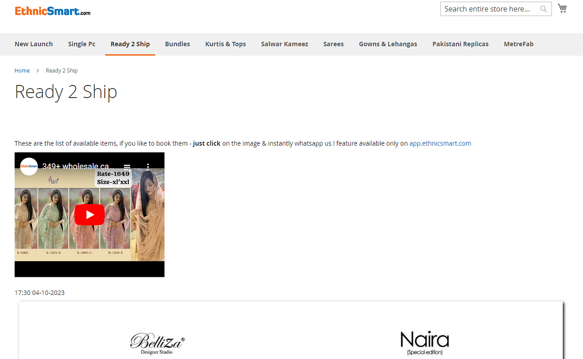 We have updated 970+ catalogs to ready2ship category - Ethnic Fashion Blog