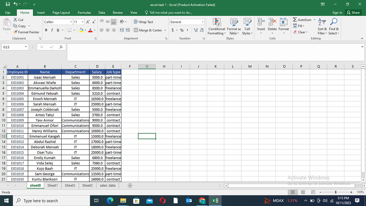 Data analysis training tasks (Excel) | by Mensahisaac | Medium