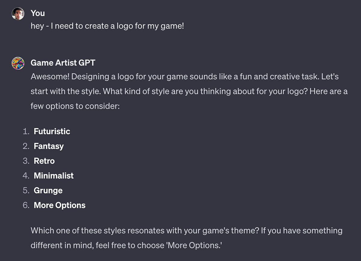 Create game assets without prompting using ChatGPT | Medium