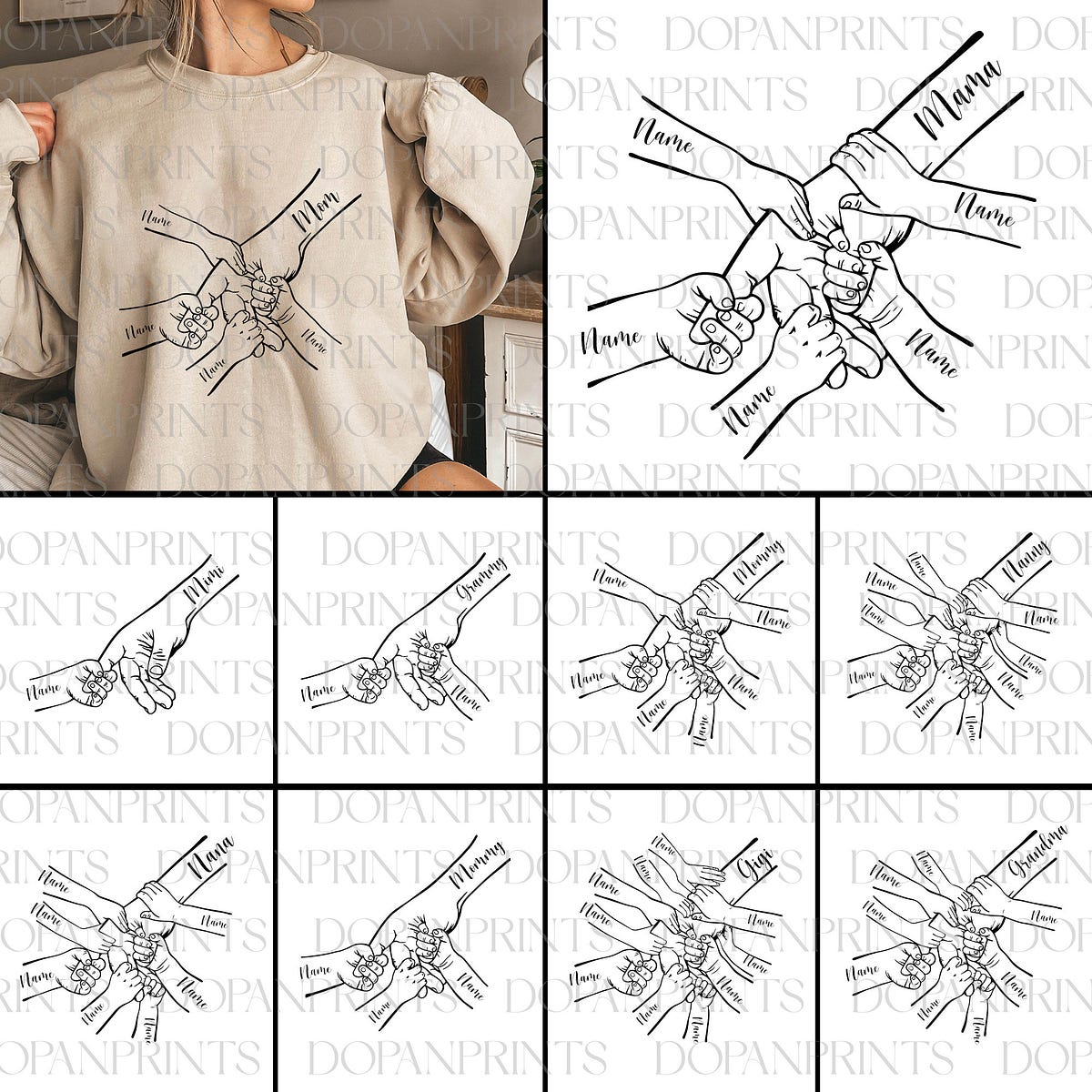 Bundle 1–10 Hands Mother’s Day Svg, Custom Mama And Kid Hands, Mother’s Day Fist Bump Set Svg ...