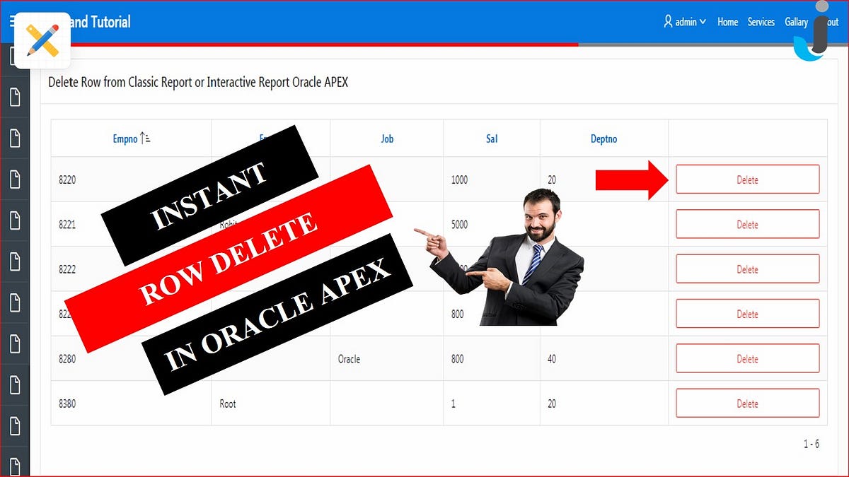 Instant Row Delete in Oracle APEX | Medium