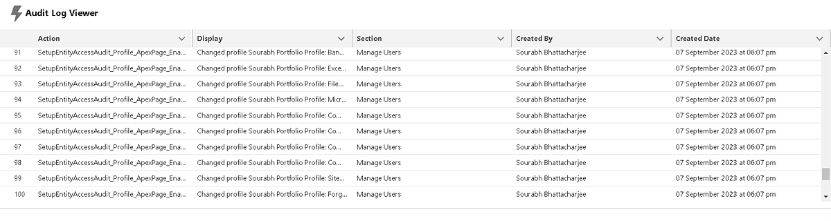 Audit Log Viewer-LWC. A salesforce Utility to see & check… | by Sourabh | Medium