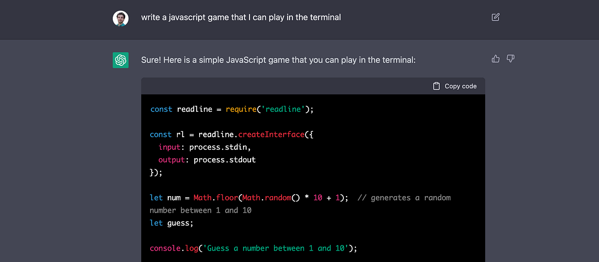 ChatGPT shows off its coding skills in a Node.js interview | by Shai ...