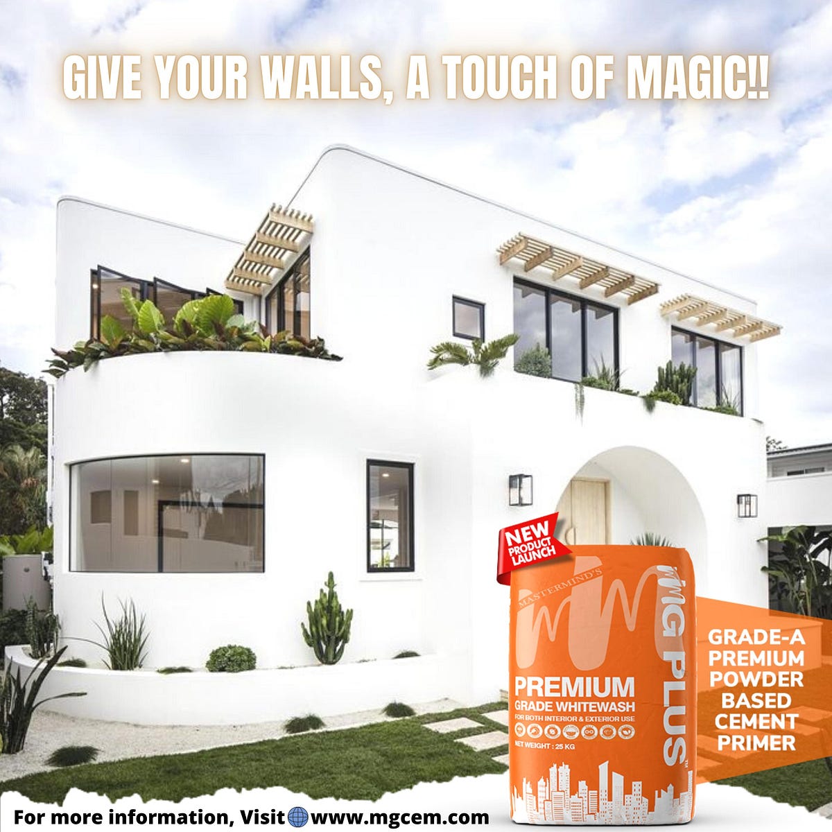 With MG PLUS Premium Powder Based Cement Primer give your walls, a ...