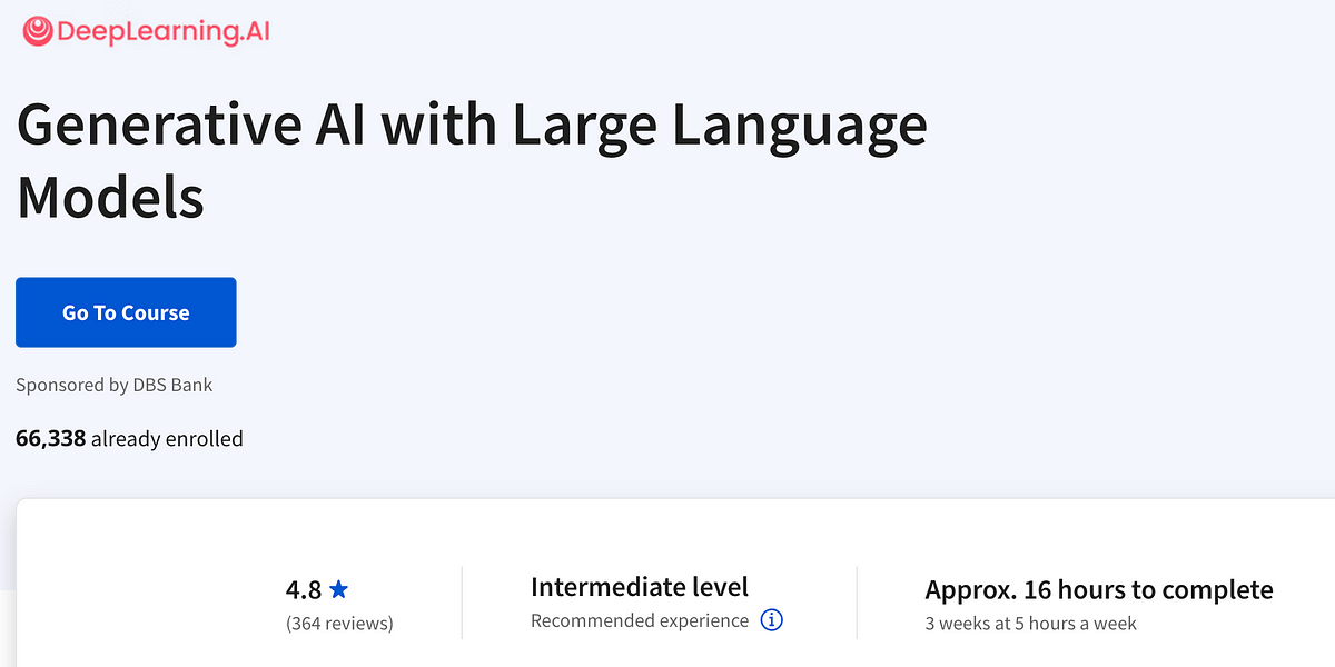 Review — Generative Ai With Large Language Models By Deeplearning Ai By Hui Xi Medium