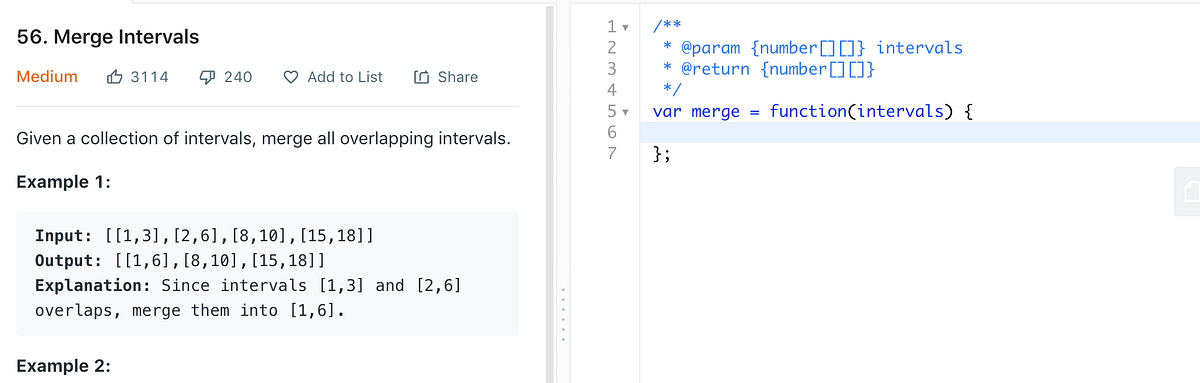 JS 的演算法養成之路 | Merge Intervals. 題目：Merge Intervals 難易度：Medium… | by 神Q超人 ...