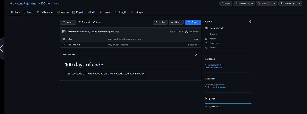Building a GitHub account x 100 days of code: Day 7 | by Jyotsna ...