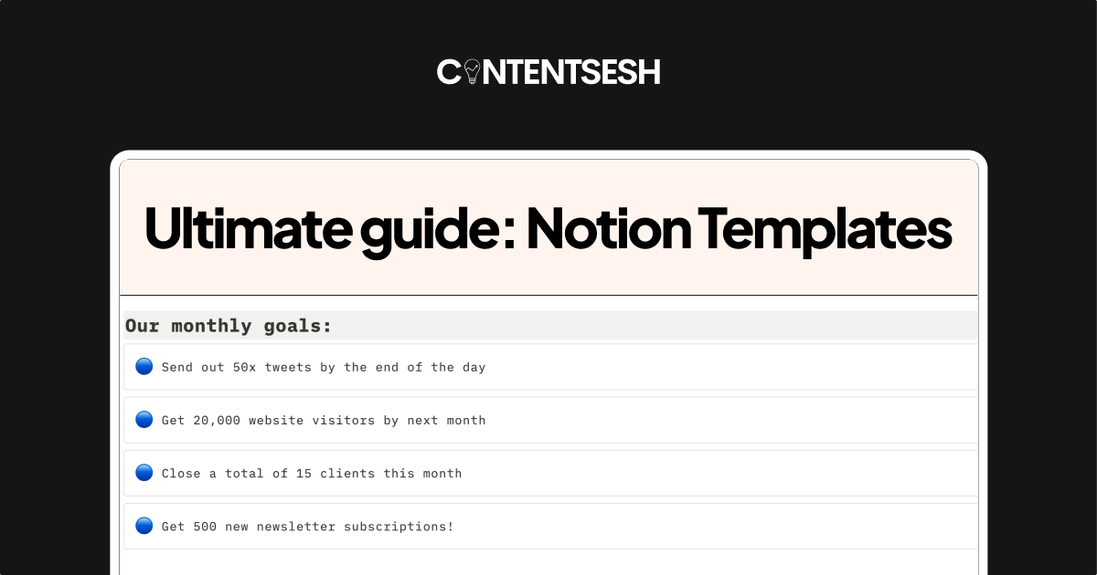The ultimate guide to Notion templates | by ContentSesh | Medium