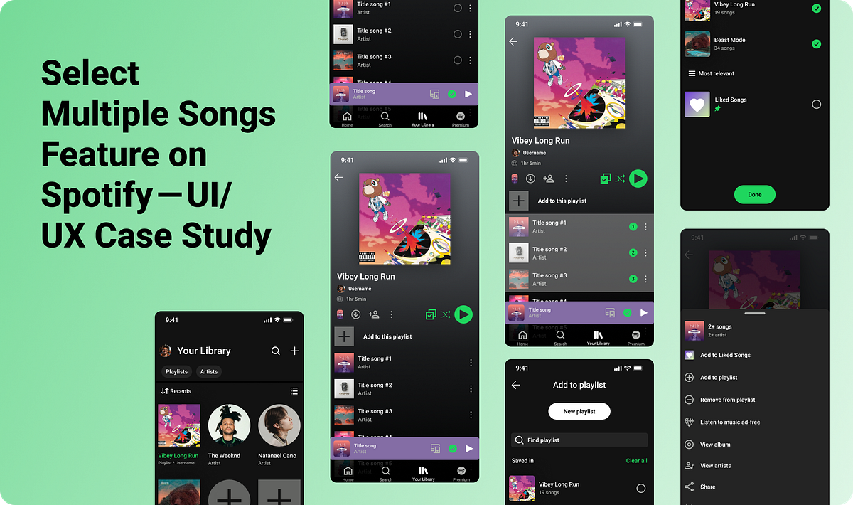 Select Multiple Songs Feature on Spotify Mobile — UI/UX Case Study | by ...