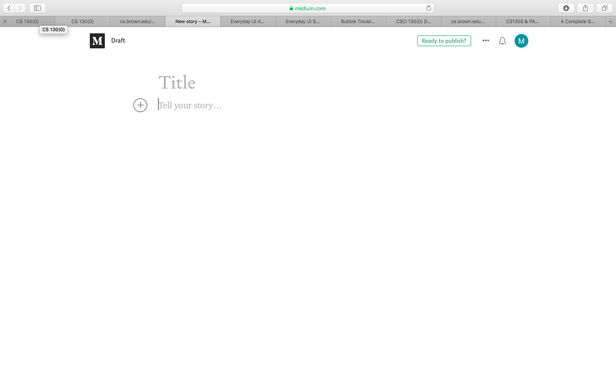 Medium New Story Page as Interface | by Mari Herrema | Medium