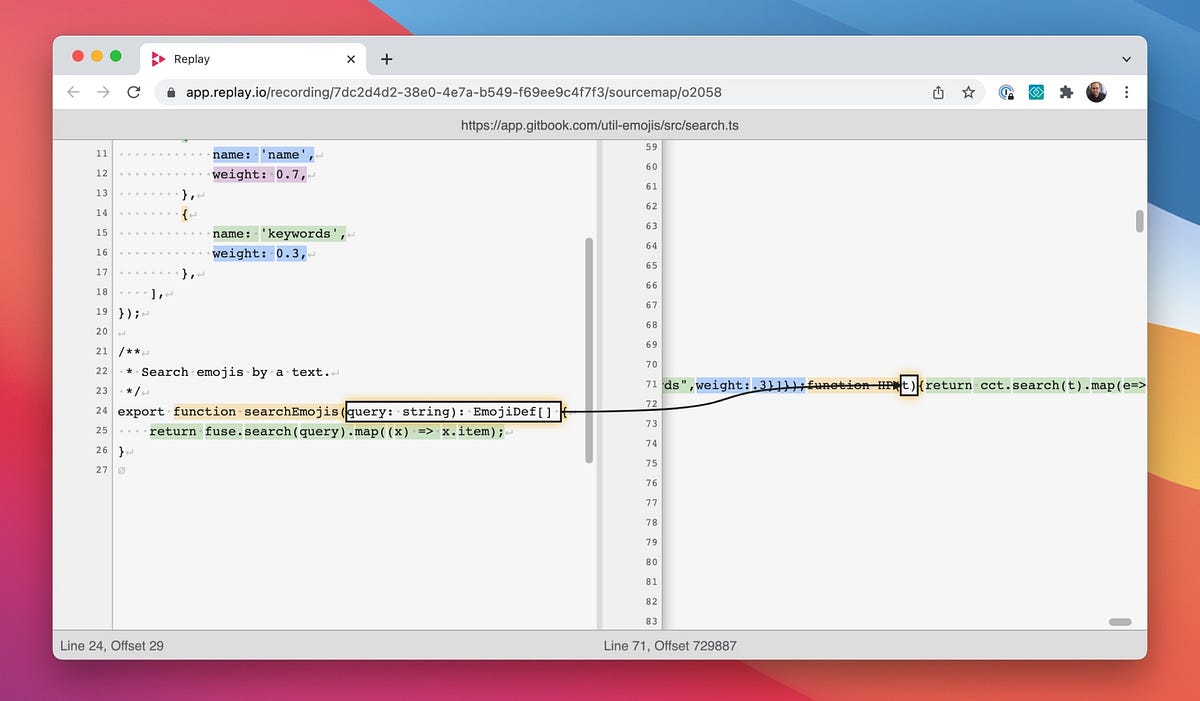 Changelog: Source Map Visualization 🔍 | by Jason Laster | Replay | Medium