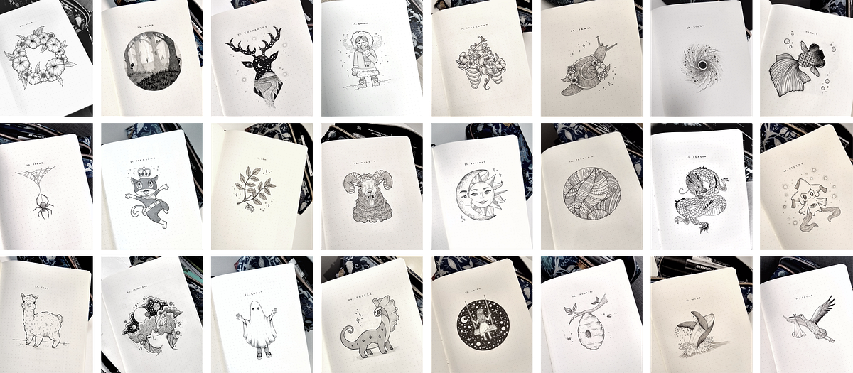 What completing the Inktober drawing challenge can teach you | by Amy ...