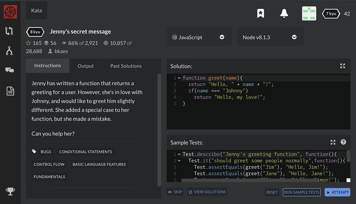 CodeWars: Jenny’s Secret Message. Kata Level 8: | by Priyesh | Problem Solving with CodeWars ...