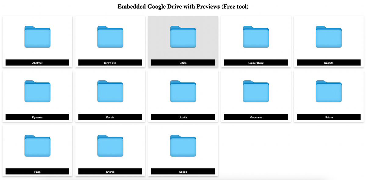 How to embed Google Drive folder/files (with navigation & preview) in ...