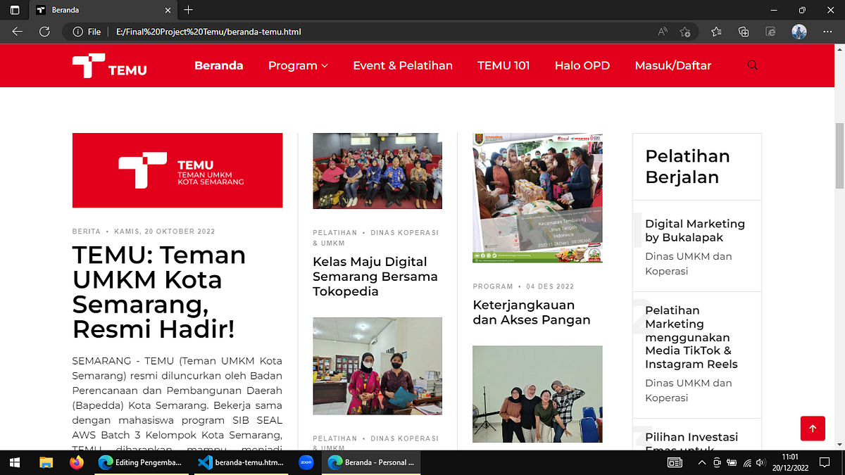 Pengembangan Platform TEMU (Teman UMKM Kota Semarang) Bapedda Kota ...