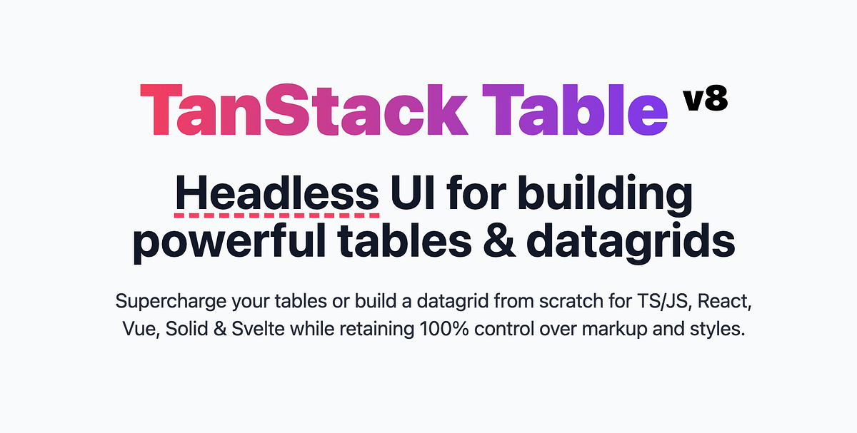 Using @tanstack/react-table to create a datagrid. | by Nyx | Medium