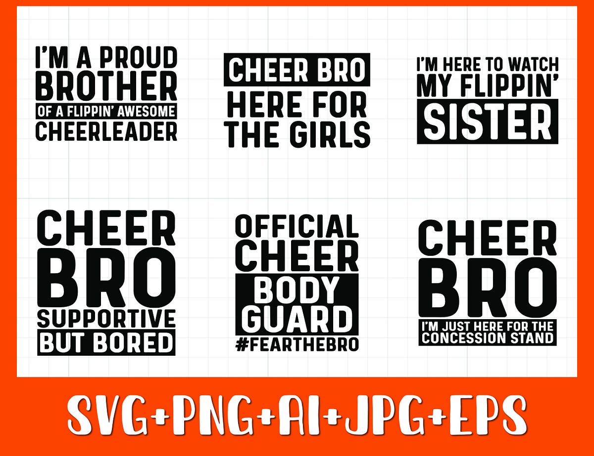 Cheer Bro Bundle SVG PNG, Cheer Brother Bundle Svg, Instant Download ...