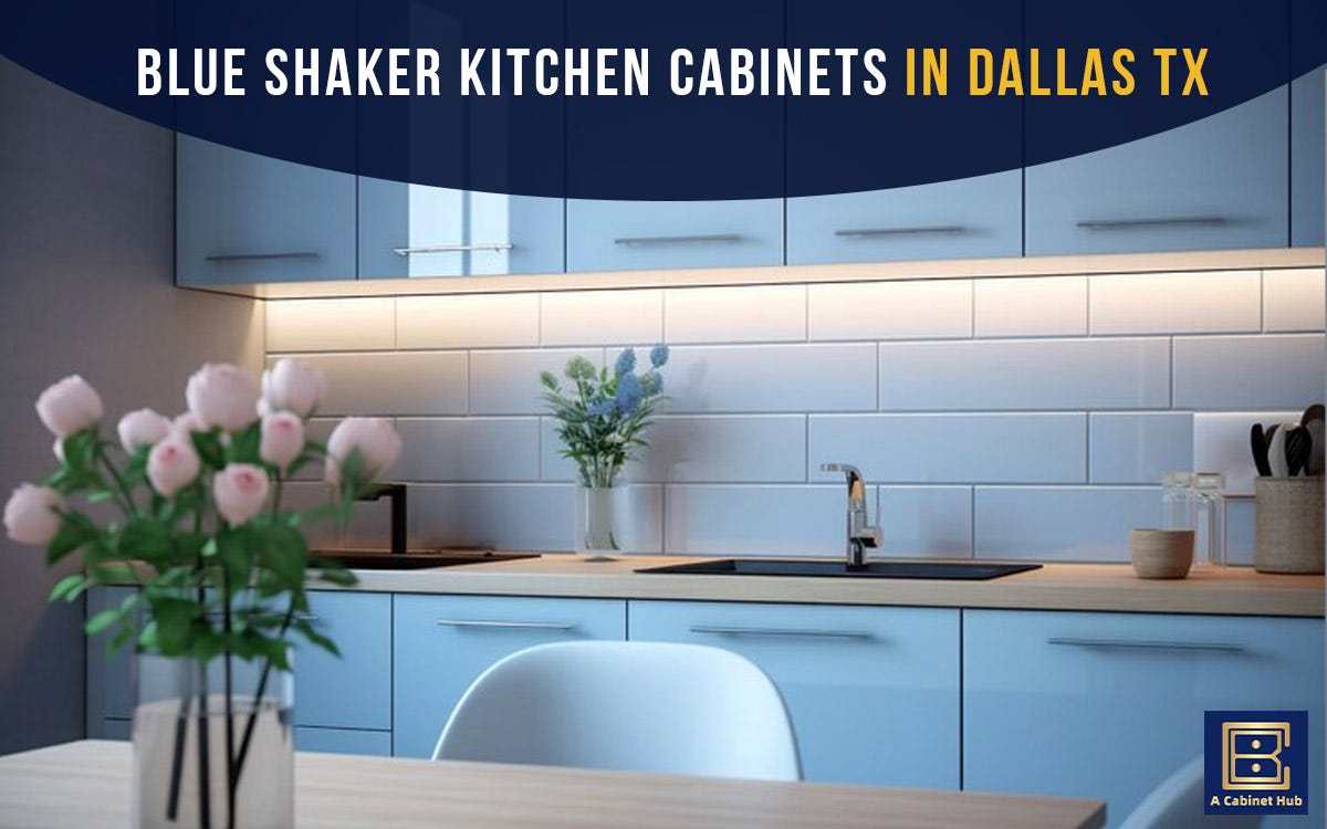 Blue Shaker Kitchen Cabinet in Dallas TX | A Cabinet Hub - A cabinet ...