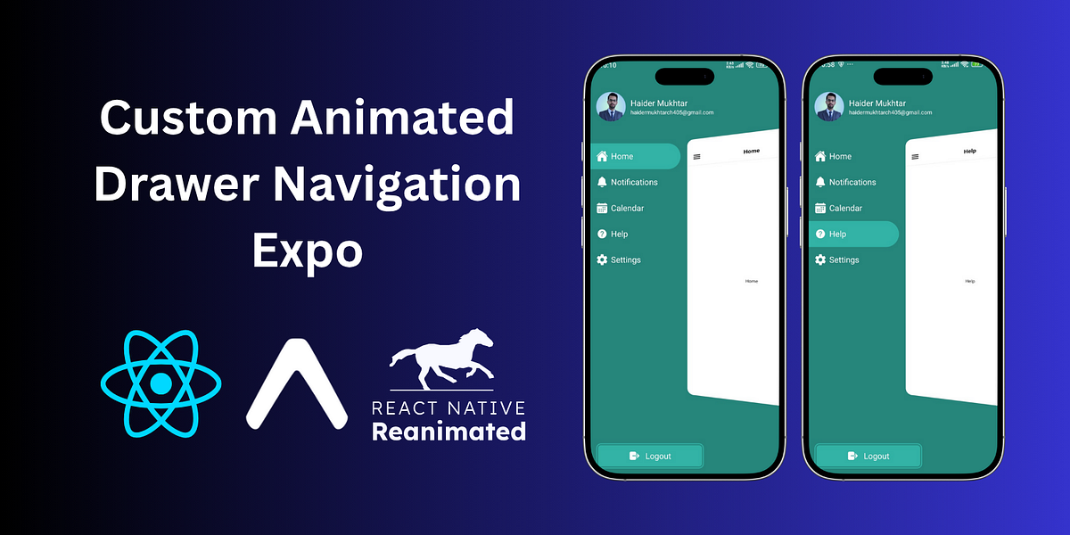 Stunning Animated Drawer Navigation in Expo React Native | by Haider Mukhtar | JavaScript in ...