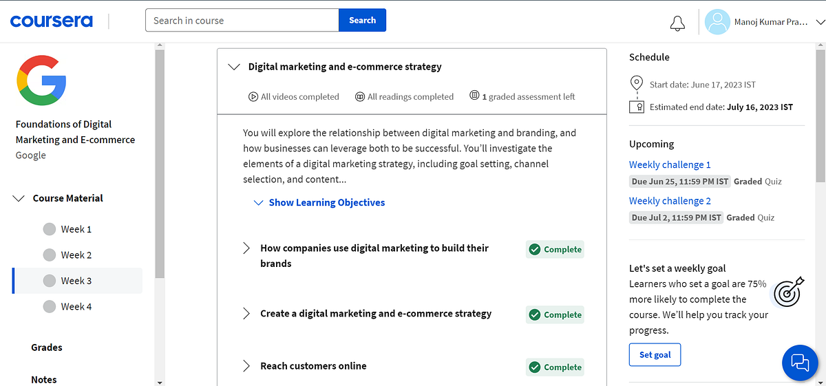 Mastering Digital Marketing and E-commerce Strategy with Coursera’s ...