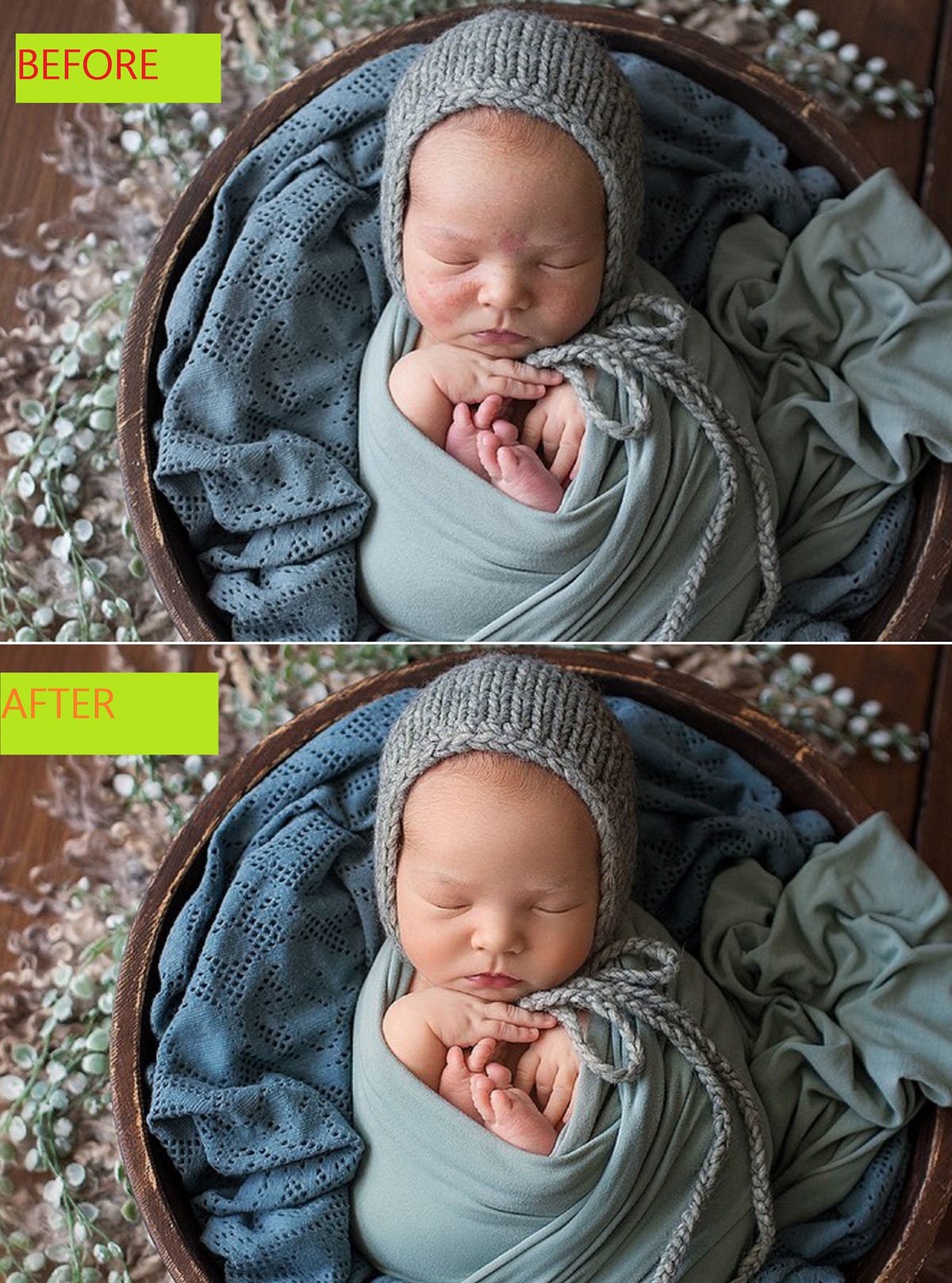 After before newborn image - Flora Liv - Medium