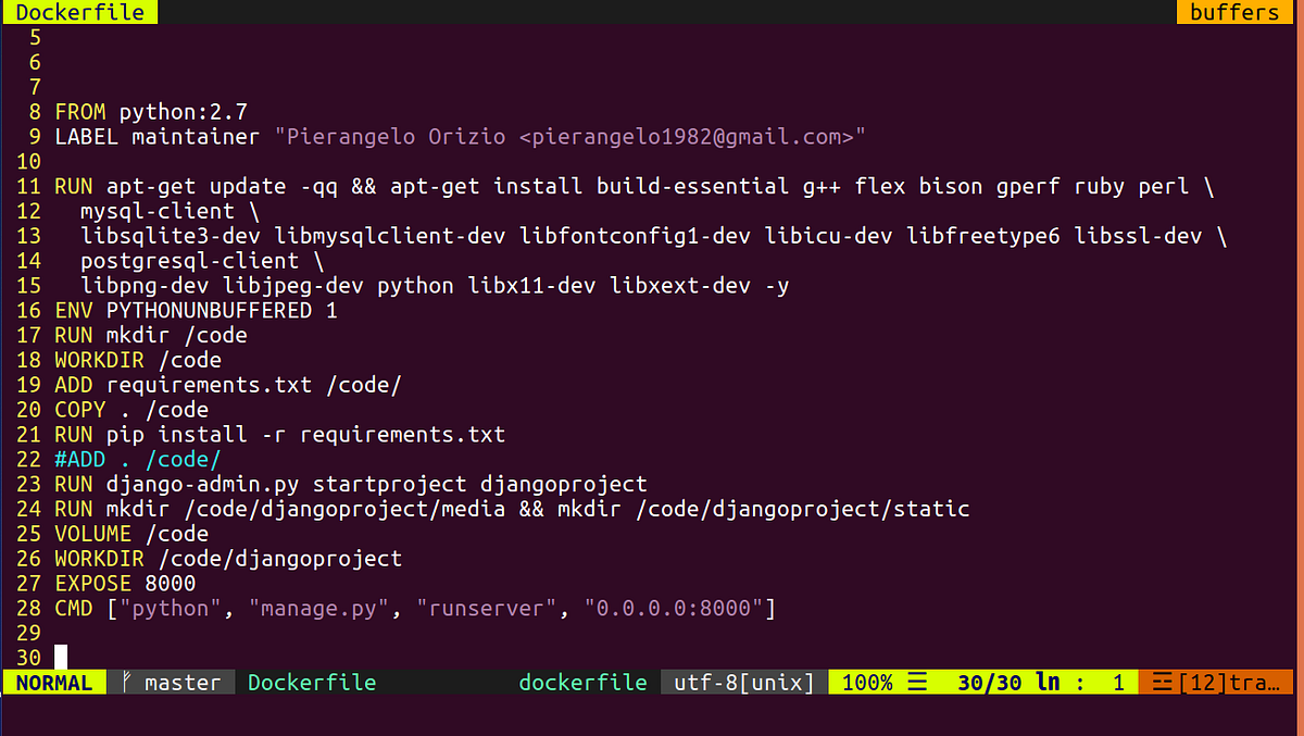 My Django Docker image. A description, step by step of how I… | by Pierangelo | Medium