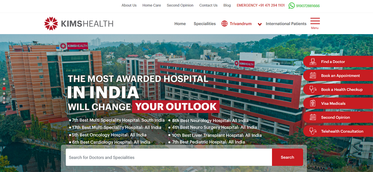 KIMS Health Trivandrum is the Best Super Speciality Hospital in Kerala ...