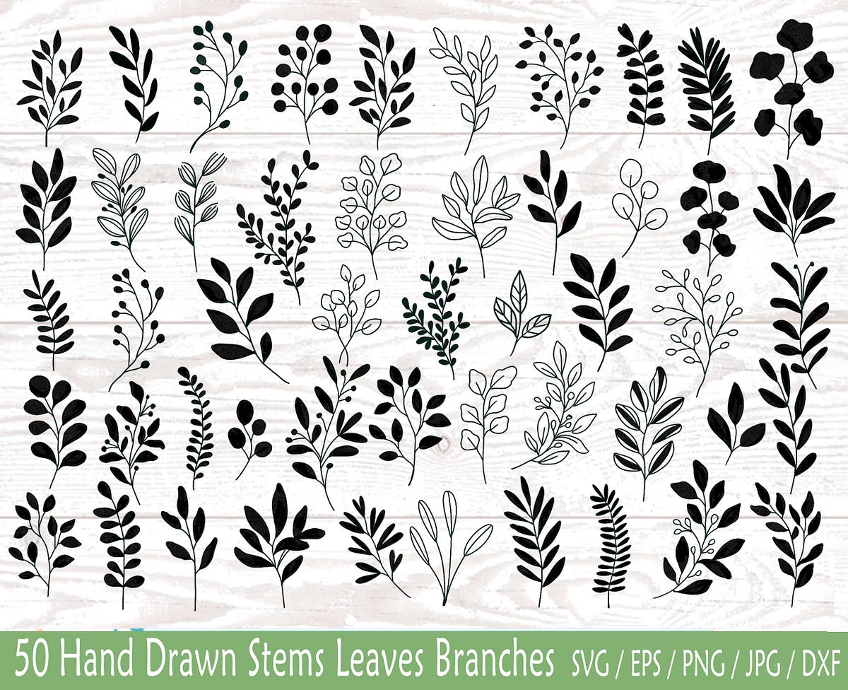 Leaves Svg Bundle, Hand Drawn Leaves SVG, Printable Wall Art, Cut files ...